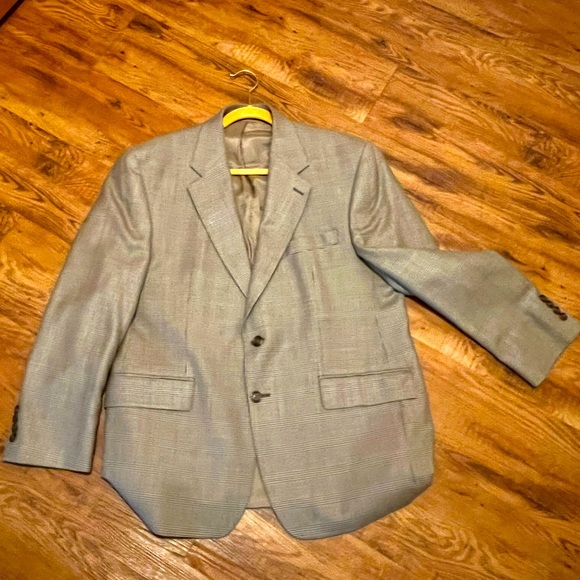 Chaps | Suits & Blazers | Chaps By Ralph Lauren Blazer Tan With Multi Colored Picnic Print ...